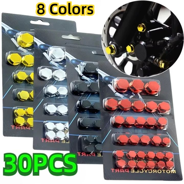 30Pcs Motorcycle Screw Decoration Cap Cover Set Motor Scooter Head ...