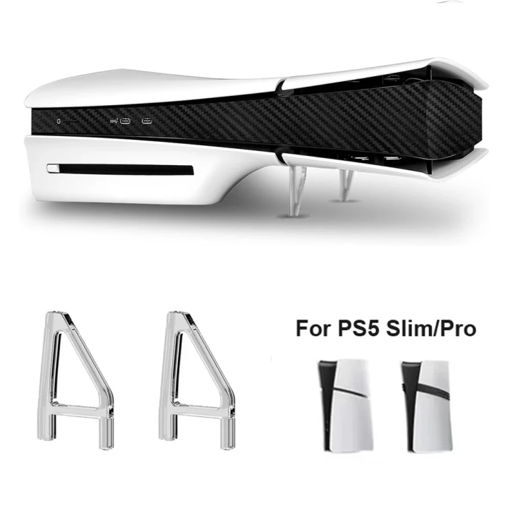 2Pcs Transparent Horizontal Stand For PS5 Slim / Pro Acrylic Triangle ...