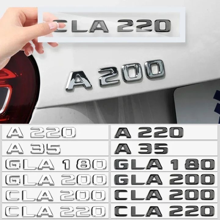 3d ABS Black Car Letters For Mercedes Benz AMG A45 A160 GLA200 CLA180 ...