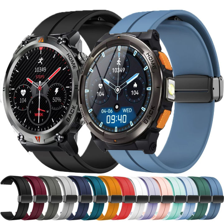 22mm Bracelet Wristband For EIGIIS KE3 SmartWatch Silicone Magnetic D Buckle Strap For EIGIIS ...