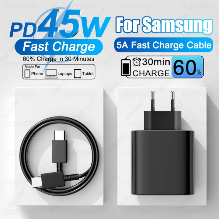 For Samsung 45W Fast Charger For Samsung Galaxy S25 S23 S22 S24 Ultra ...