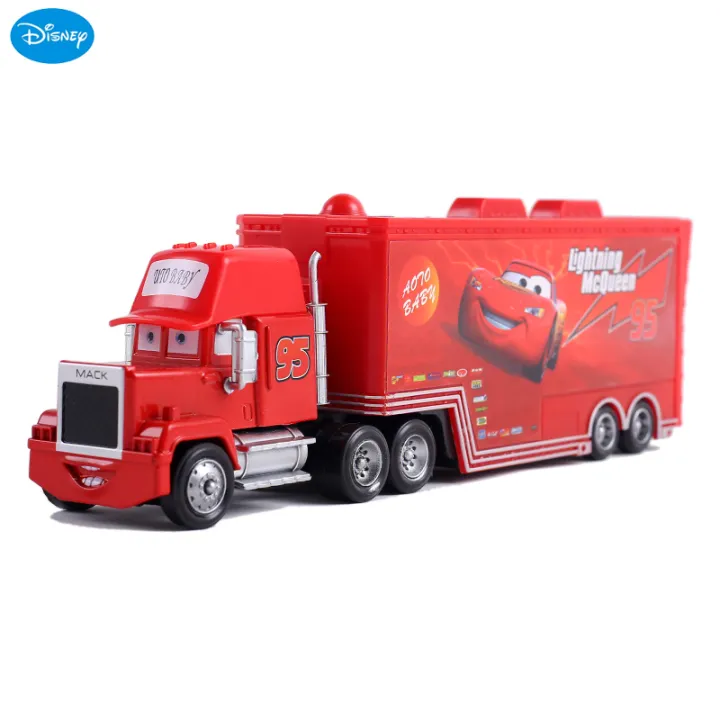 Disney Pixar Cars 95 Lightning McQueen Container Trucks Mack Toy Car ...