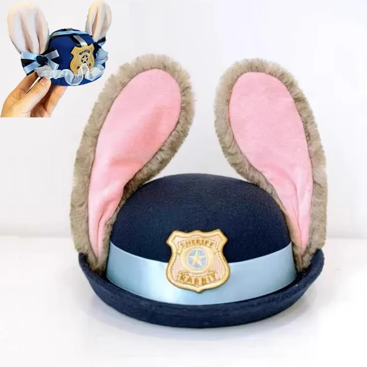 Halloween Bunny Ear Bowler Hat Cosplay Anime Rabbit Sheriff Costumes ...
