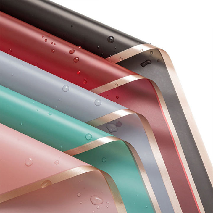 5pcs/Pack Flower Wrapping Paper Golden Border Rose Korean Style Half ...