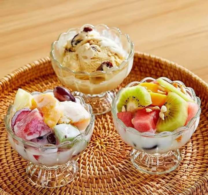 ICE CREAM CUP 6 pcs set | clear glass | good quality | Daraz.lk