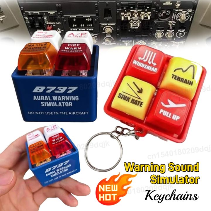 Warning Sound Simulator Keychain with LED Light Airplane Alert Keychain ...