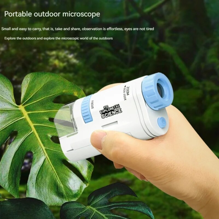Children's Portable Optical Microscope 200 Times With LED Lights ...