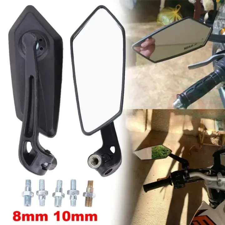 Motorcycle Handlebar Rearview Rear View Bar End Side Mirrors For Cafe ...