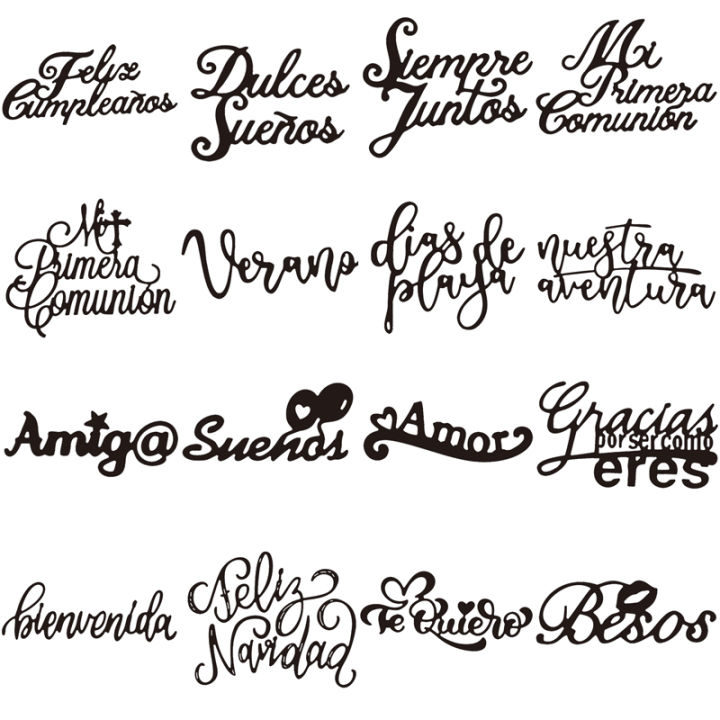 Spanish Word Metal Cutting Dies Best Wishes Alphabet Diecut Diy ...