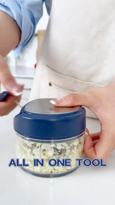 Manual Hand Chopper (500 ml) with 3 Blades, Portable Vegetable Cutter ...