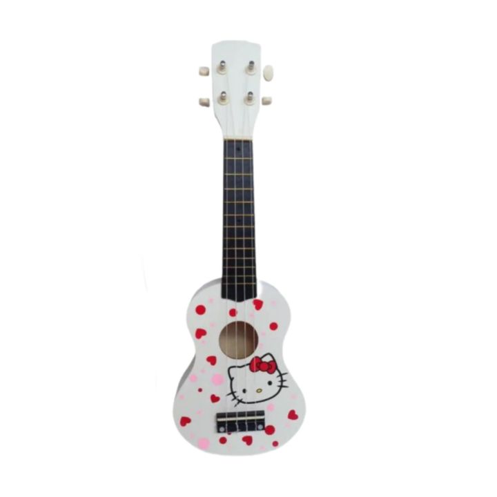 Hello Kitty Ukulele Cute 21 Inch Wooden Ukulele, Beginners Simulation Little Kinds Young ...