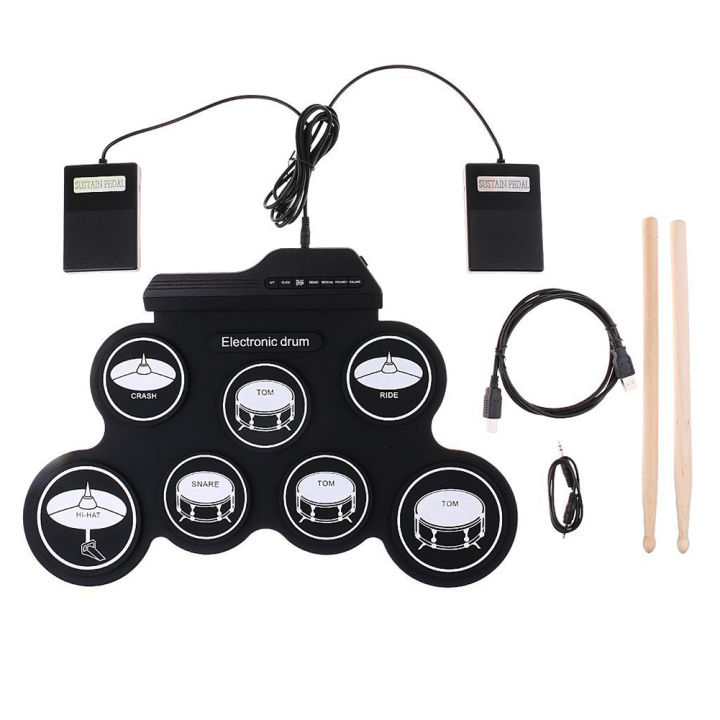 Folding Music Drums Hand Roll USB Electronic Silicon Drum Portable ...