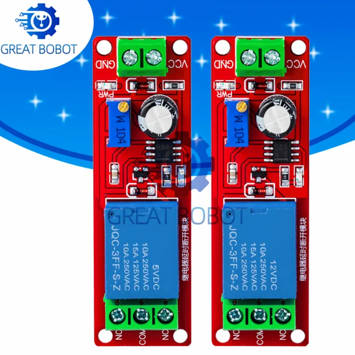 NE555 Timer Switch Adjustable Module - DC 5V & 12V Time - delay Relay ...