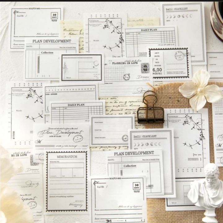 24PCS Vintage Imprint Series Tear Notes Lable Paper DIY Diary Journal ...