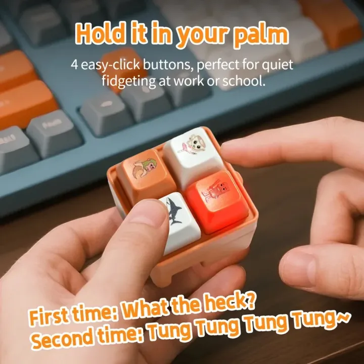 Tralalero Tralala Tungtungtung Wooden Stick Man 4 Button Keychain ...