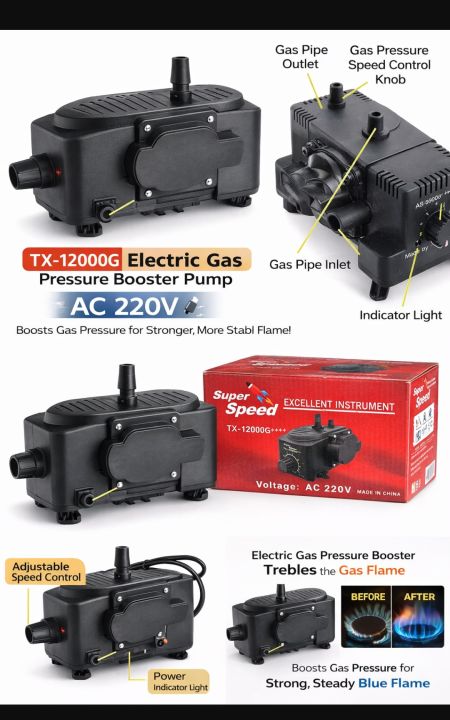 Gas Compressor Gas Pressure Booster Electric Gas Pump– Super Speed TX ...