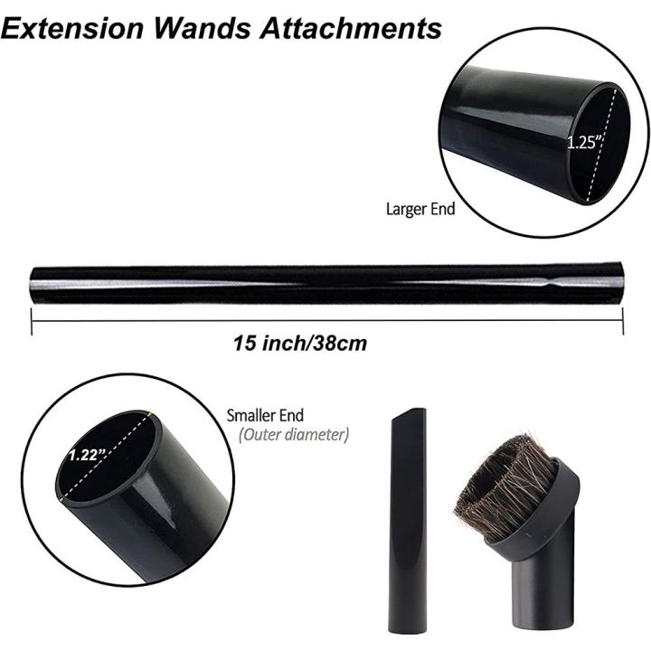 2pcs Tubes Extension Tube Suction Tube Plastic Black Vacuum Cleaner ...