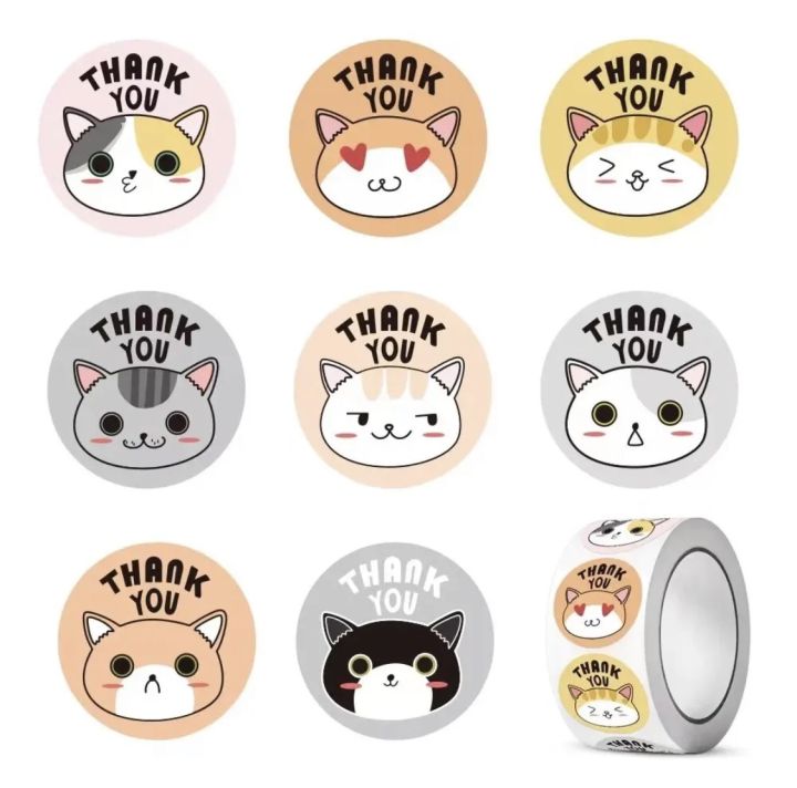 100pcs Thank you stickers, handicraft scrapbook sticker, handmade with ...