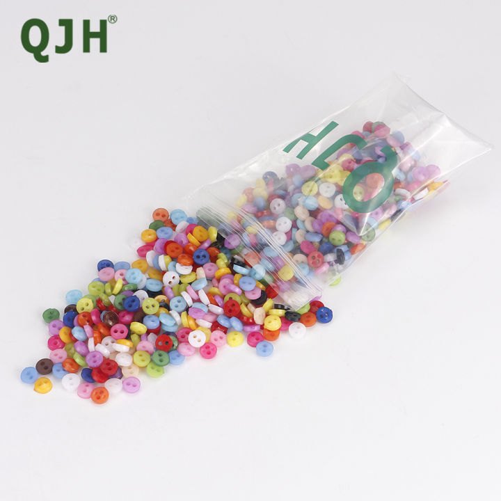 600 Two-Holes 6mm Tiny Round Buttons, in 15 Colors, Micro Mini Buttons ...