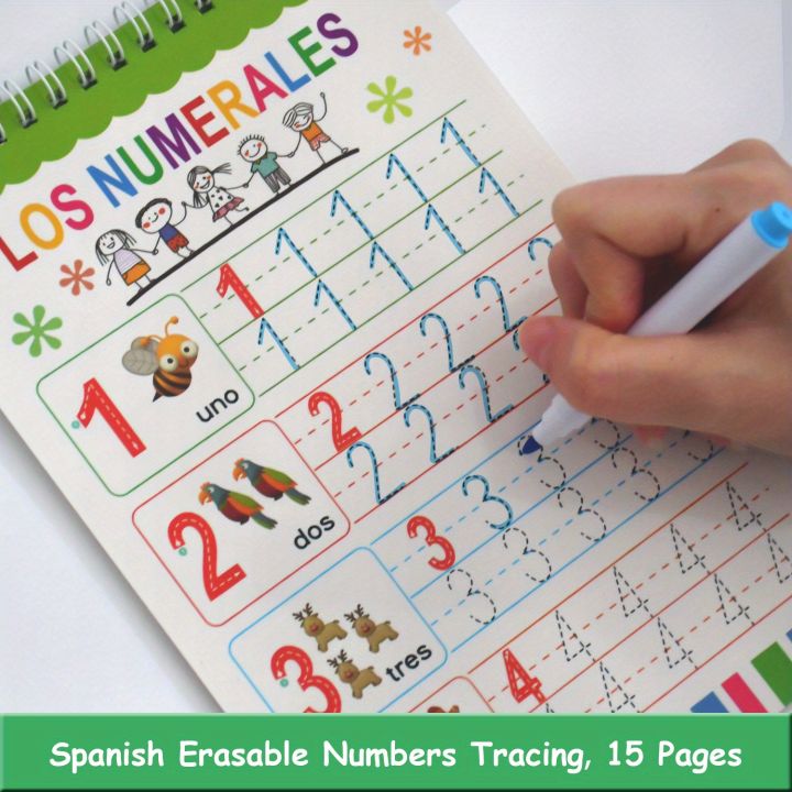 Spanish Numbers 1-100 Tracing Workbook Homeschool Dry Erasable Math 123 ...