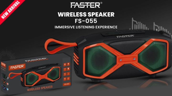Faster FS-055 With LED Lights Classic wireless Speaker Apna e bazar ...