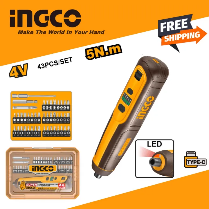 INGCO 4V Li-Ion Cordless Screwdriver CSDLI04062 - Ingco Cordless ...