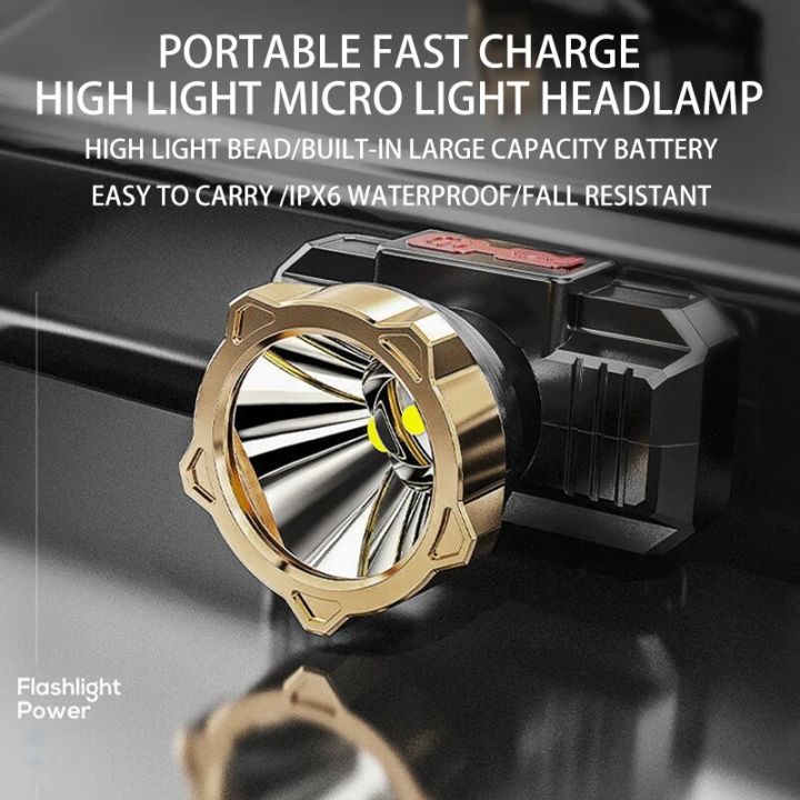 LED Fixed Focus Headlight Flashlight Light Source Rechargeable Camping ...