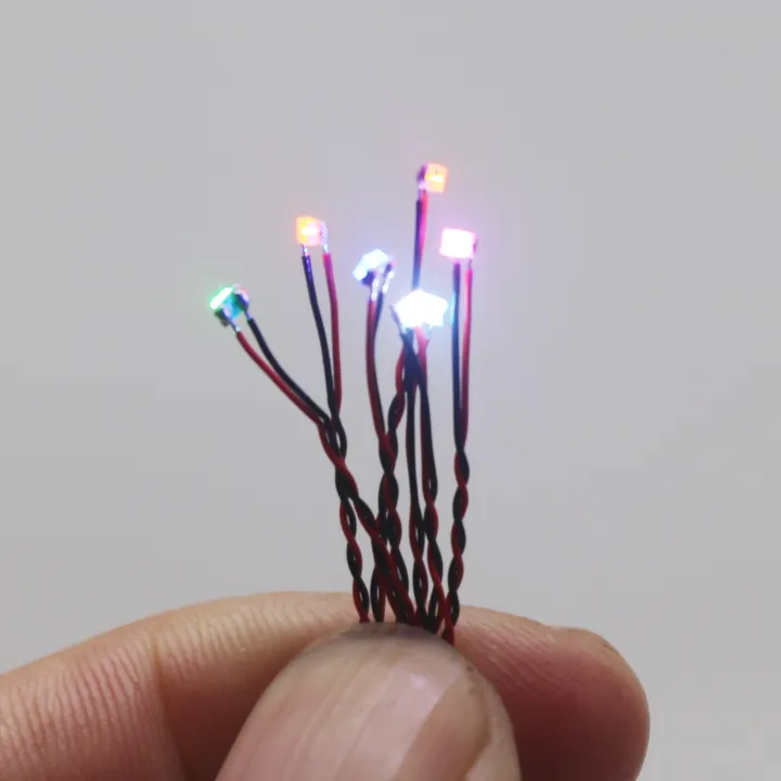 5X Wired 20cm 0805 SMD Led Lamp Plus 3V 2P FOR Model Scenes Planes ...