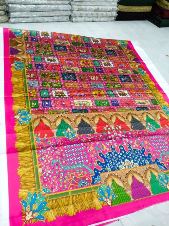*Alhamdulilla silk digital printed fancy shawl dupatta with pasting ...