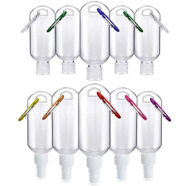 5Pcs Empty Hand Sanitizer Travel Bottle 30ml 50ml Size Holder Hook ...