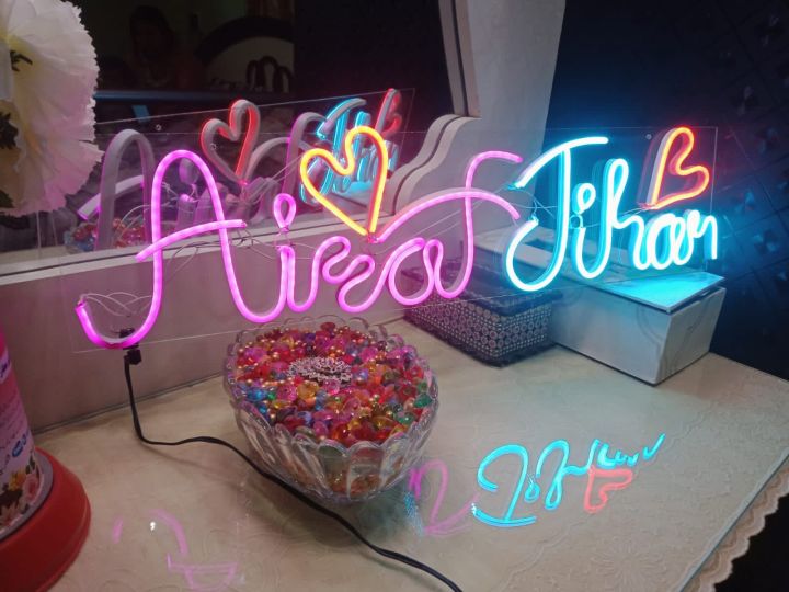 Coustumize neon name 2 alphabet just in 900 your choice color | Daraz.pk