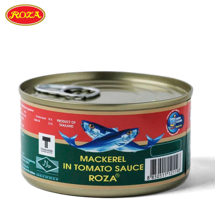 Roza Mackerel in Tomato Sauce Net Weight: 190g Drained Weight: 114g ...