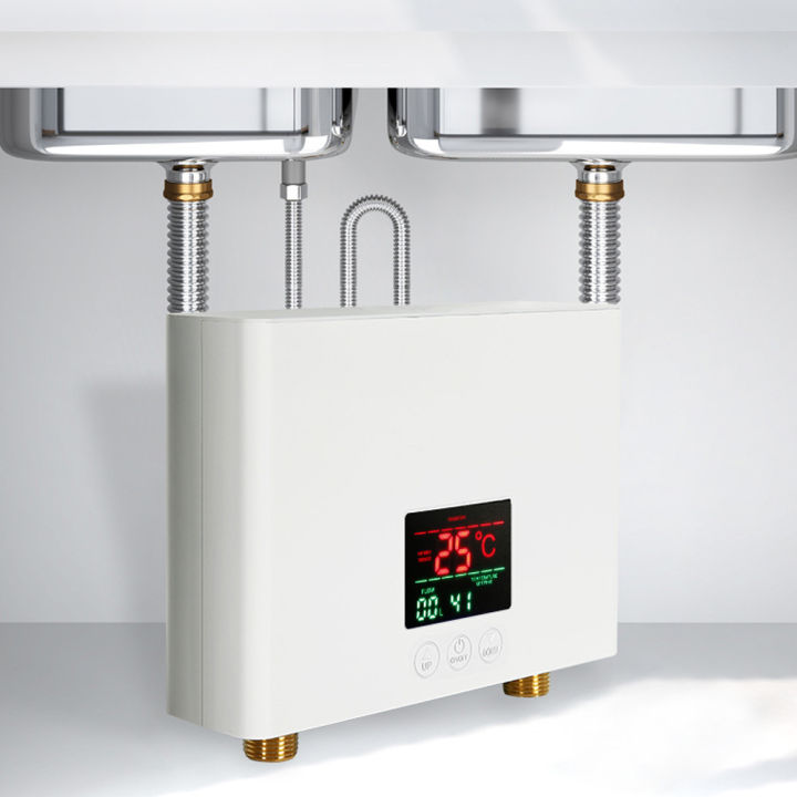3KW Instant Water Heater Electric Tankless Heater LCD Display Wall ...