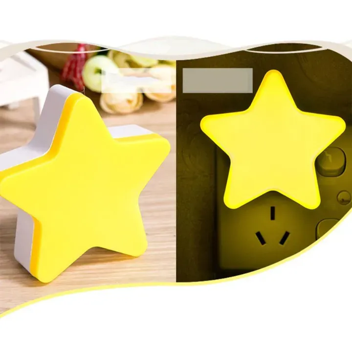 US EU Plug Star Shaped Night Light Socket Wall Lamp Light Night Lamp ...