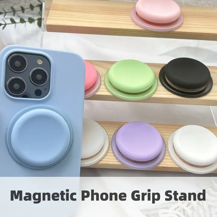 Korea Silicone Round Magnetic Phone Grip Stand Holder For Iphone 17 ...
