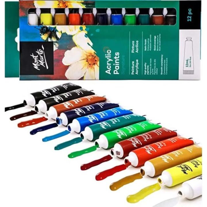 Mont Marte Water Color Paints 12Ml 12 Shades Box For Watercolor ...