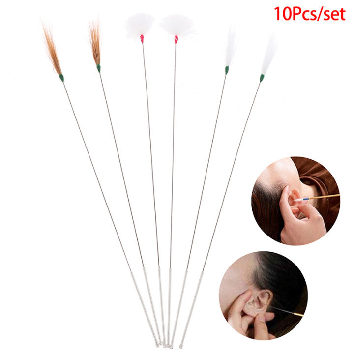 10Pcs Goose Feather Earpick Wax Remover Curette Ear Dig Tool Spoon ...