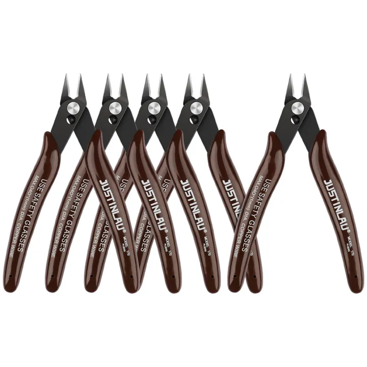 5Pcs 170 Wire Cutter DIY Trimmer Diagonal Side Cutting Cable Nippers ...