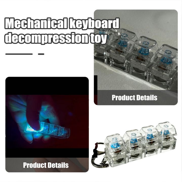 Keyboard Transparent Decompression Toys 4 Keys Keyboard Clicker Toy ...