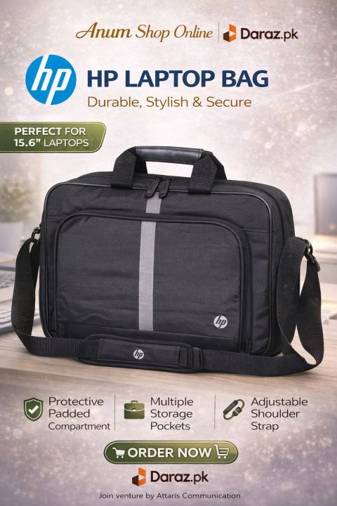 New H.P 15.6 BLACK/GRAY PLUME CARRYING CASE L1Z78LA | Daraz.pk