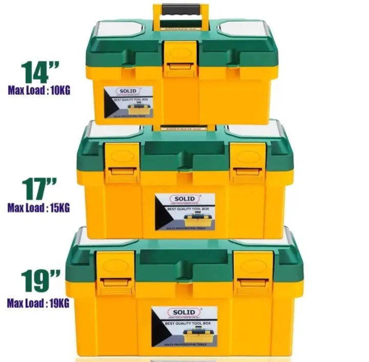 Solid High Quality Tool Box with Tray - 14, 17, 19 Inch - 2 component ...