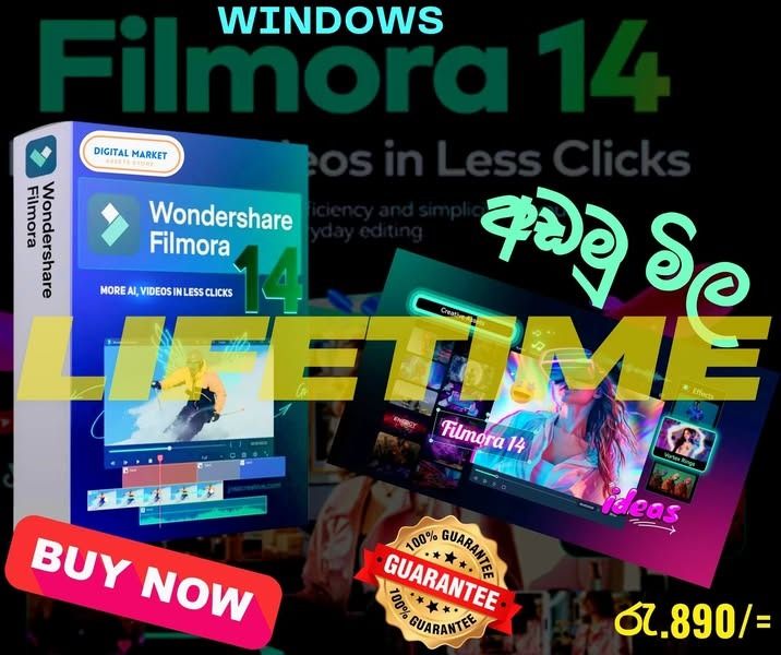 Filmora 14 Full version for Windows 10 and 11 lifetime license | Daraz.lk