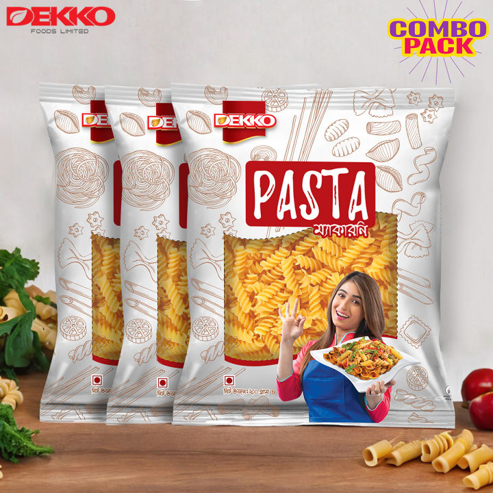 Dekko Pasta Macaroni (Screw) - Combo of 3 Packs - 200g Each | Daraz.com.bd