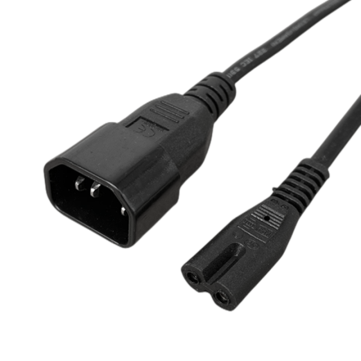 fengyidz IEC 320 C14 3PIN Male Plug to Figure 8 C7 2PIN Female Power ...