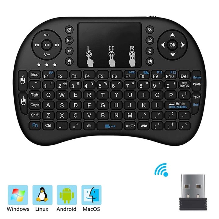 Mini Wireless Keyboard USB 2.4G Air Mouse Remote Touchpad Use Battery ...