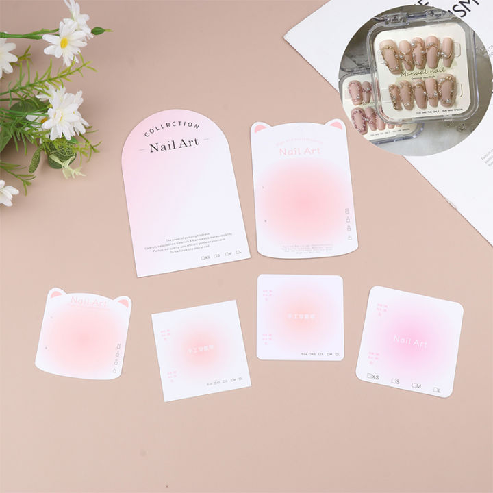 10PCS Press-On Nail Packaging Display Handmade False Nail Design Swatch ...