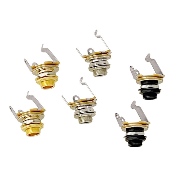 2pcs Metal 1/4"Mono Input Jack Plug Socket Electric Guitar Bass Guitar ...