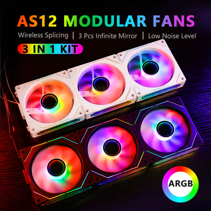 Aigo AS12 Pc Case 120MM Fan Argb Ventiladores Wireless Splicing Cpu ...