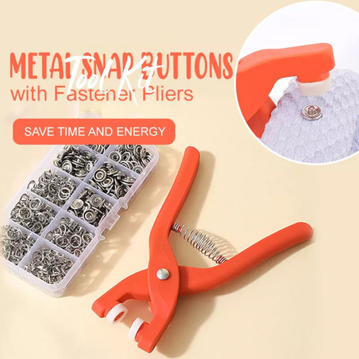 50/100pcs Metal Snaps Buttons With Fastener Pliers Tool Kit Five Claw ...