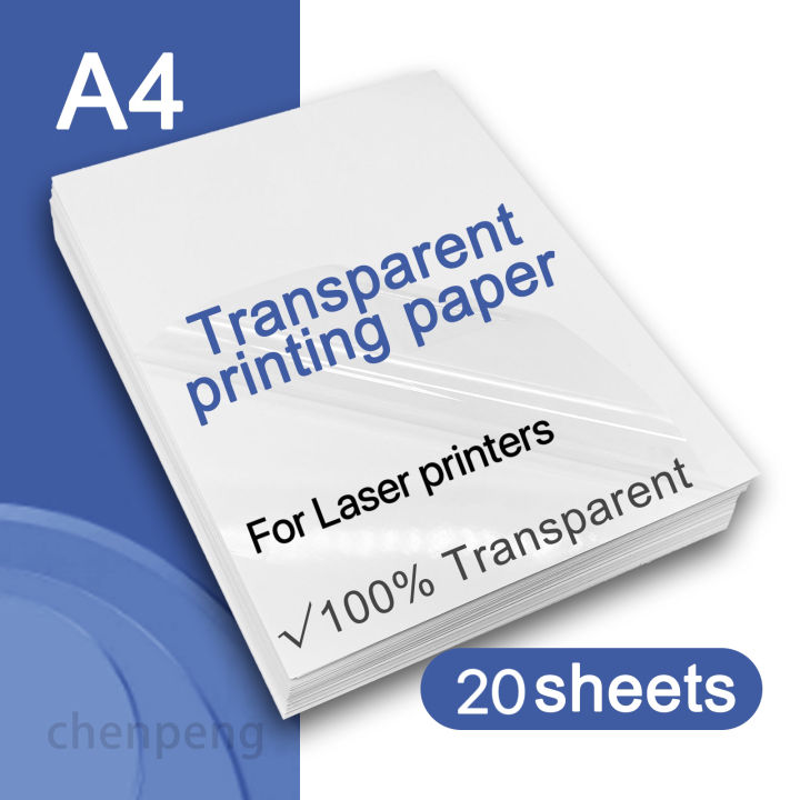 Premium Printable transparent Vinyl Sticker Paper 20 sheets matte laser ...